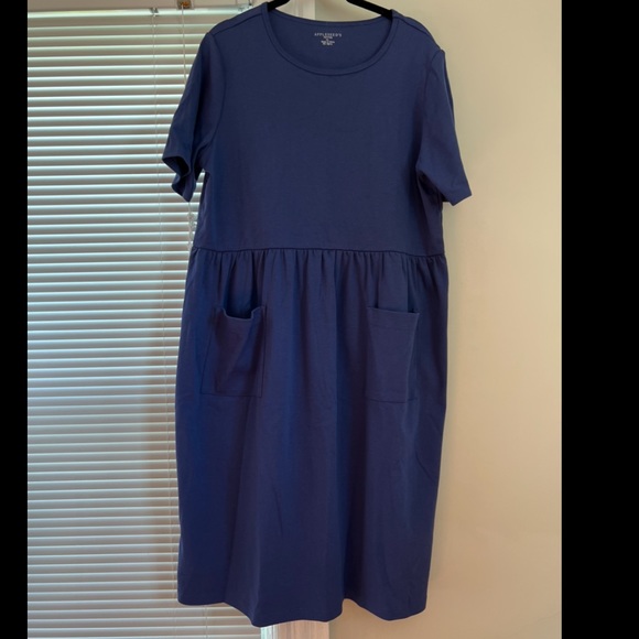 Appleseed's | Dresses | Appleseeds Petite Large Navy Blue Dress With ...